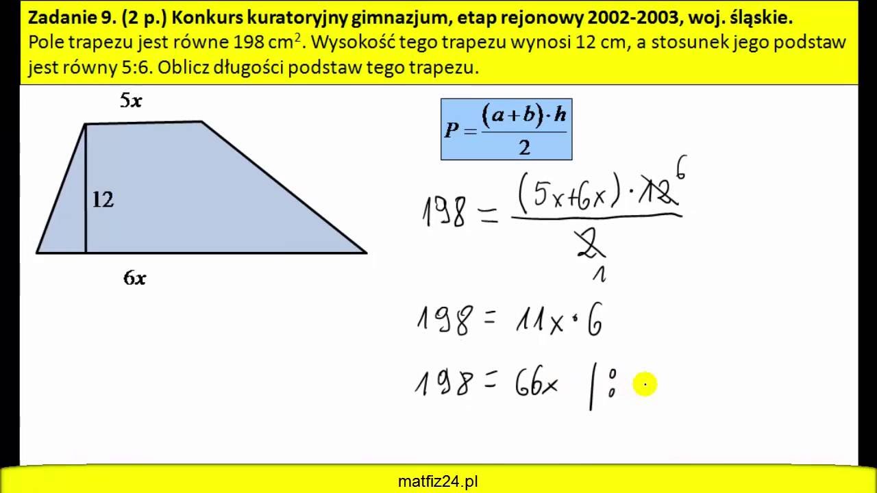 Pole trapezu - Figury | MatFiz24.PL - YouTube