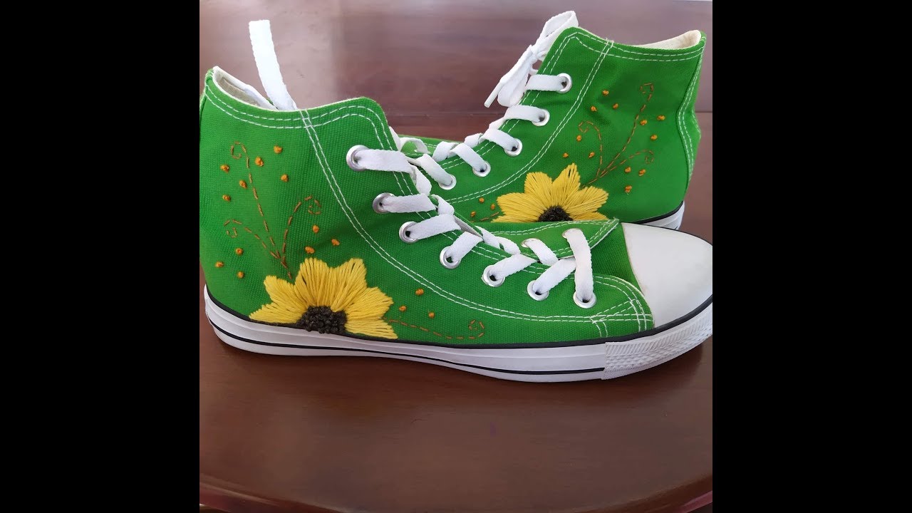 DIY Craft How to make Elegant Embroidery on Sneakers - YouTube