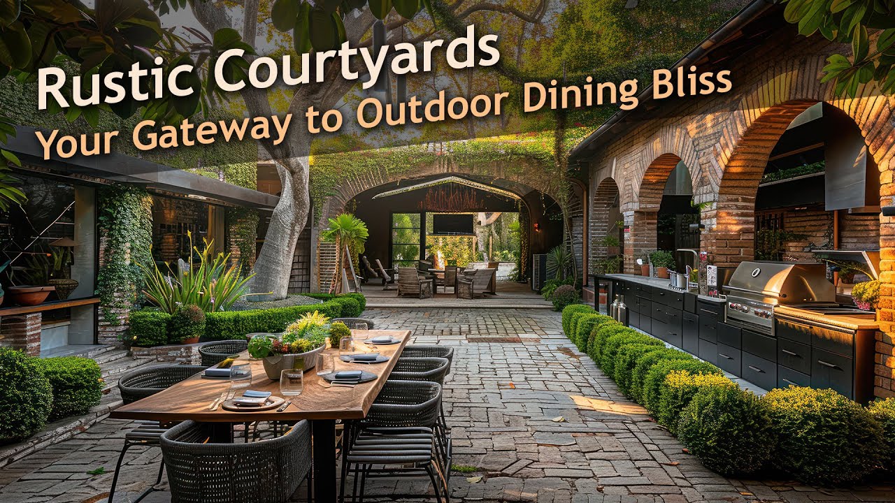 Outdoor Dining Oasis in Rustic Courtyards - YouTube