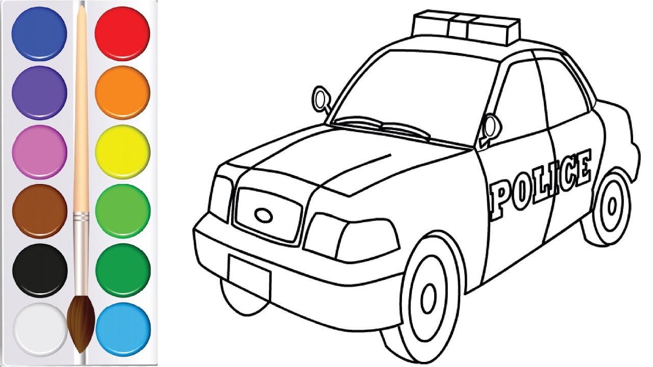 Menggambar dan Mewarnai Mobil Polisi | Drawing and Coloring Police Car ...
