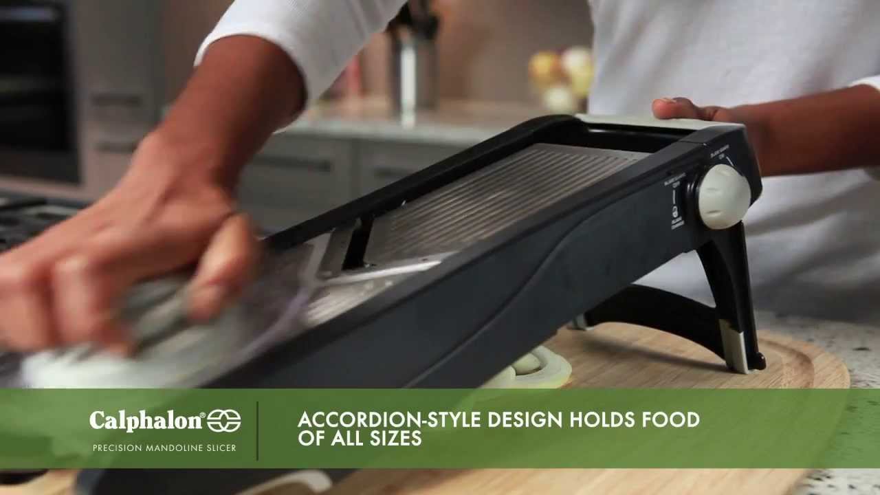 Features of the Calphalon Precision mandoline slicer - YouTube