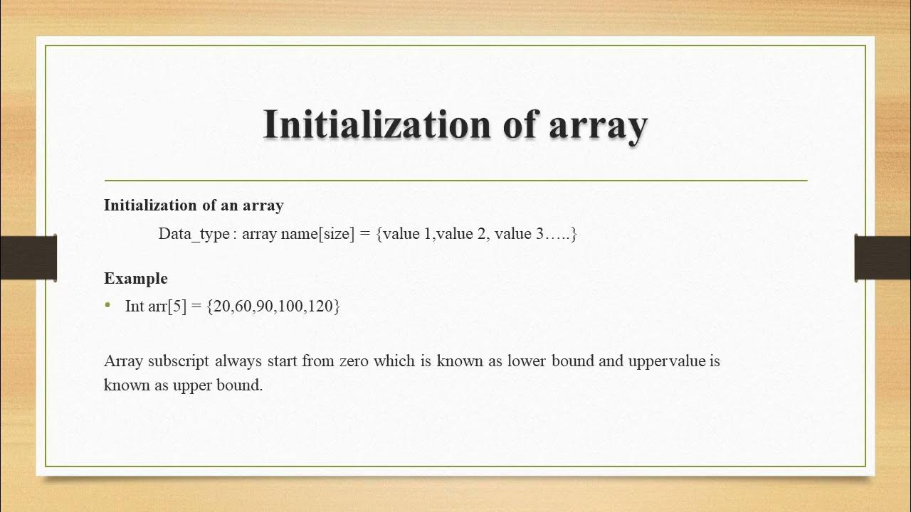 CS3353 Unit 1 ARRAY - YouTube