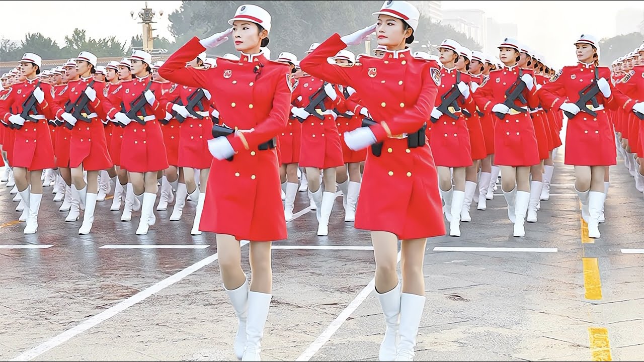 4K-Rare 2019 National Day military parade female militia formation ...