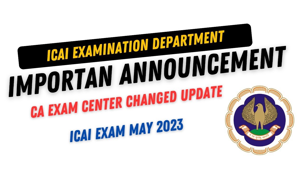 Breaking News | ICAI Exam Department Important Announcement | CA Exam ...