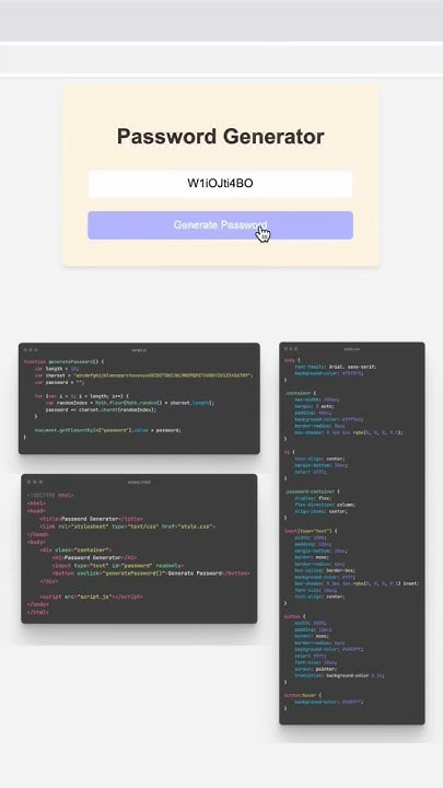 Password Generator Using Javascript Youtube