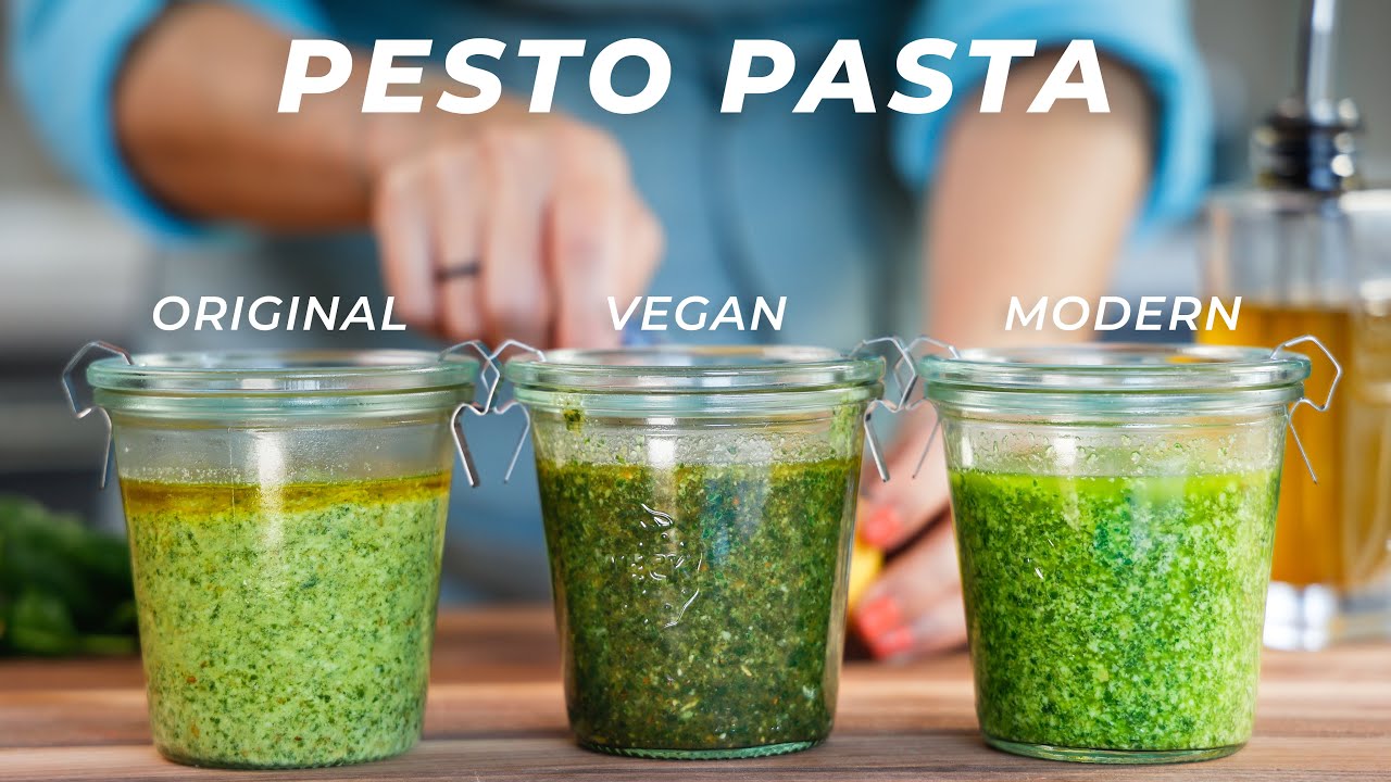 Italian Fresh Basil PESTO PASTA [+ 2 tasty variations] - YouTube