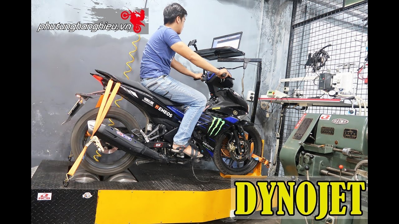 Exciter 150 lên cấu hình 62zz canh chỉnh ecu API Tech trên Dyno - YouTube