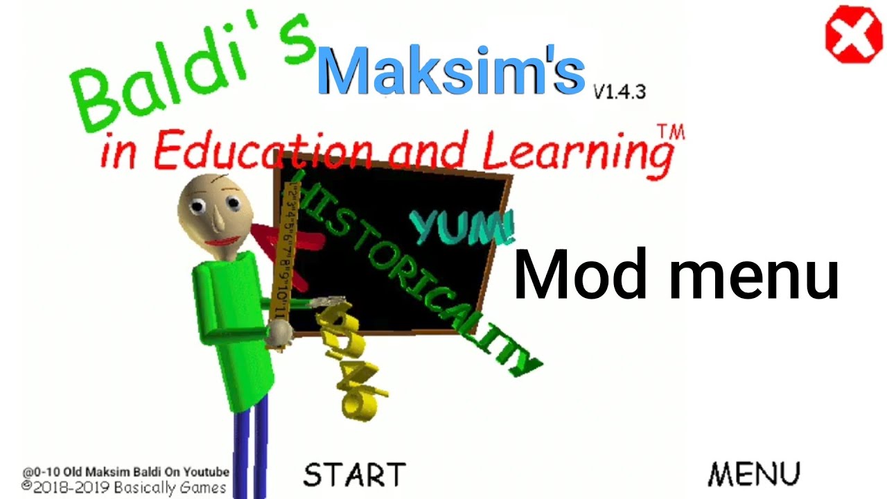 Baldi Maksim mod menu android port (Baldi basics mod) - YouTube
