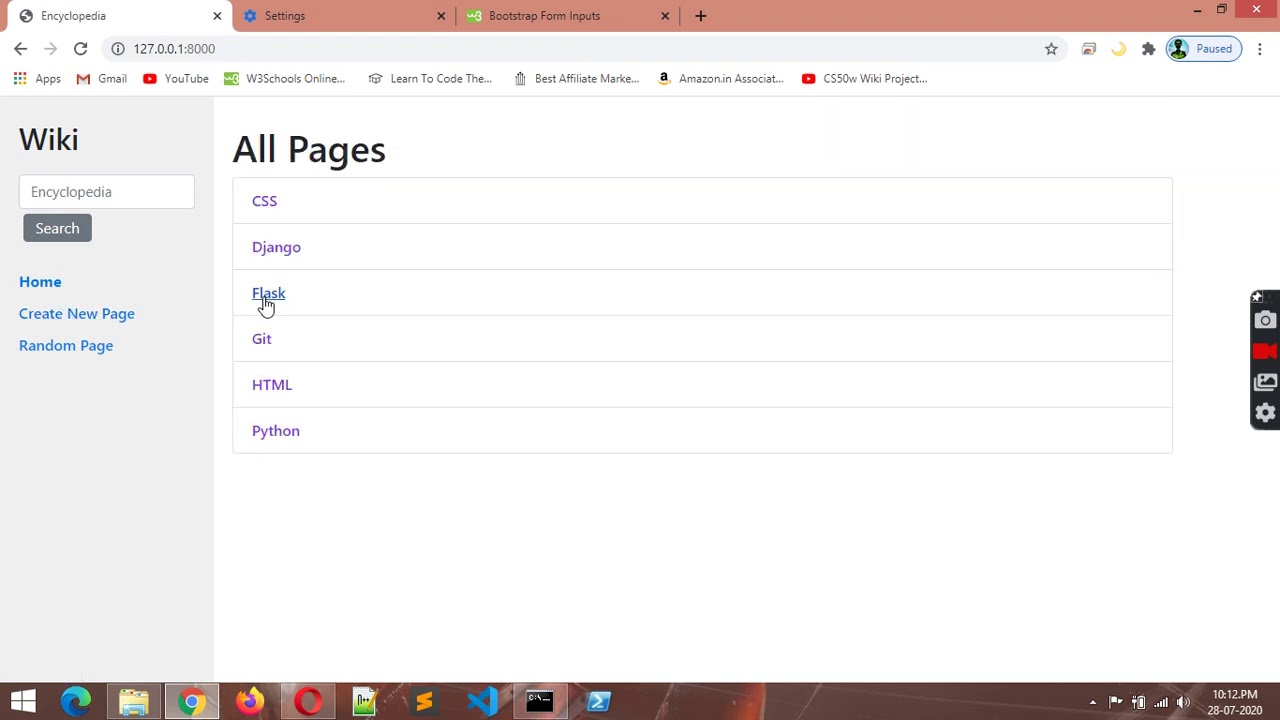 Project 1 Wikipedia Harvard Cs50 Web Programming Youtube