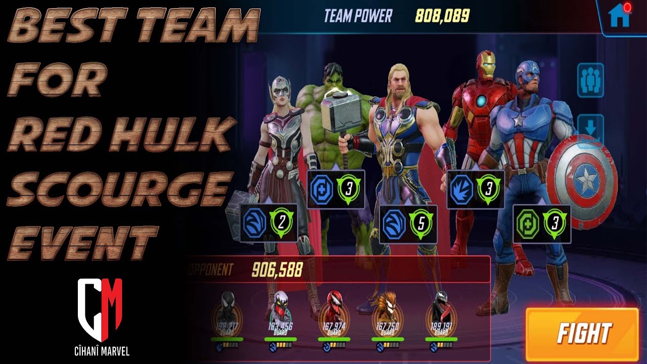 Ready Team for RED Hulk Scourge Event Special 💯💪🏻 Marvel Strike Force ...