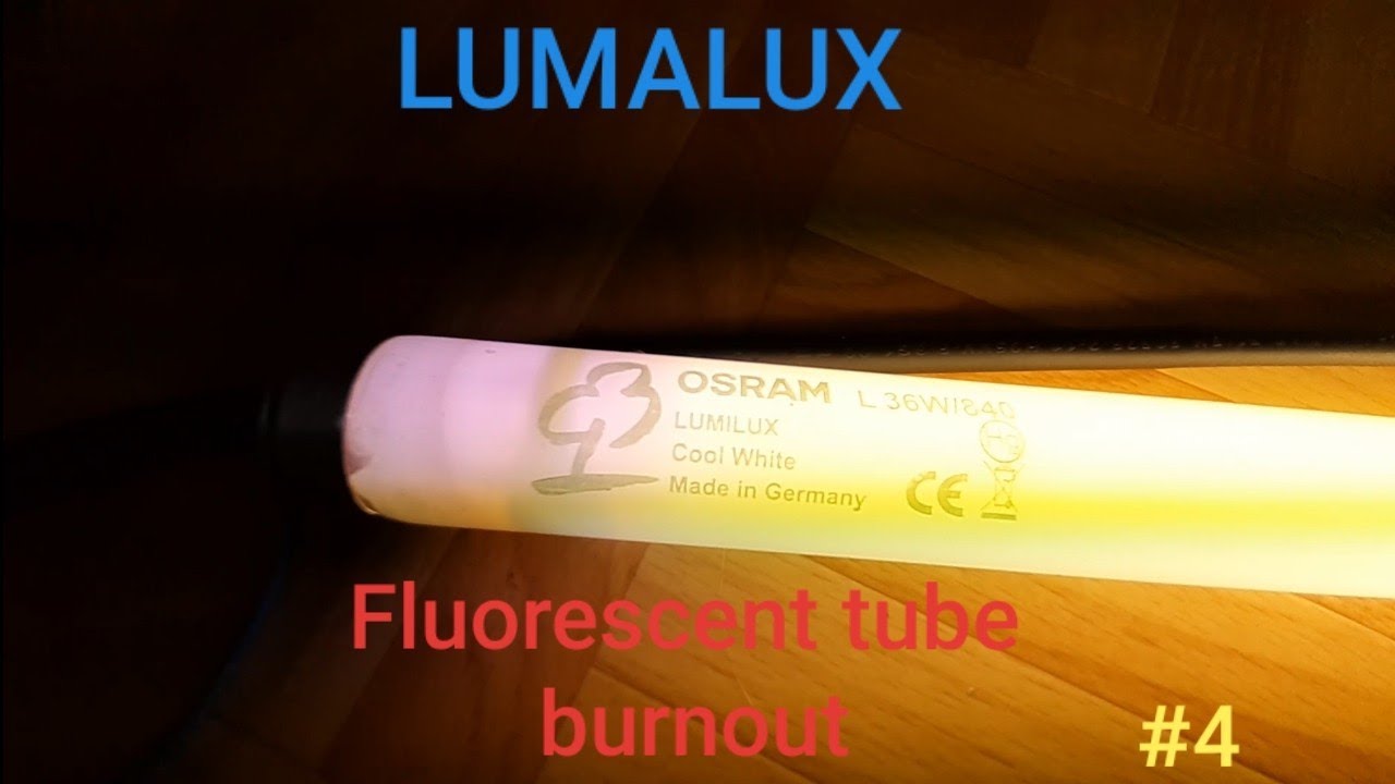 Fluorescent tube burnout #4: OSRAM LUMILUX 36W 840 T8 - YouTube