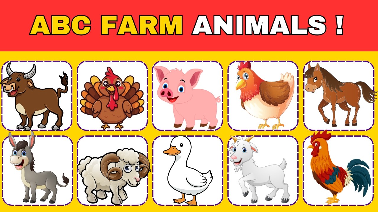 ABC Farm Animals with Real Sounds 🐮🐷 | Learn Animals for Kids - YouTube