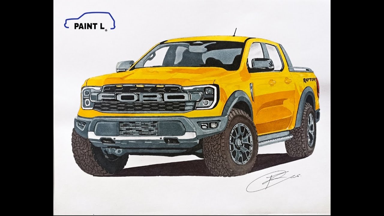 cómo dibujar una Ford Ranger raptor 2022 | time lapse | paint L - YouTube