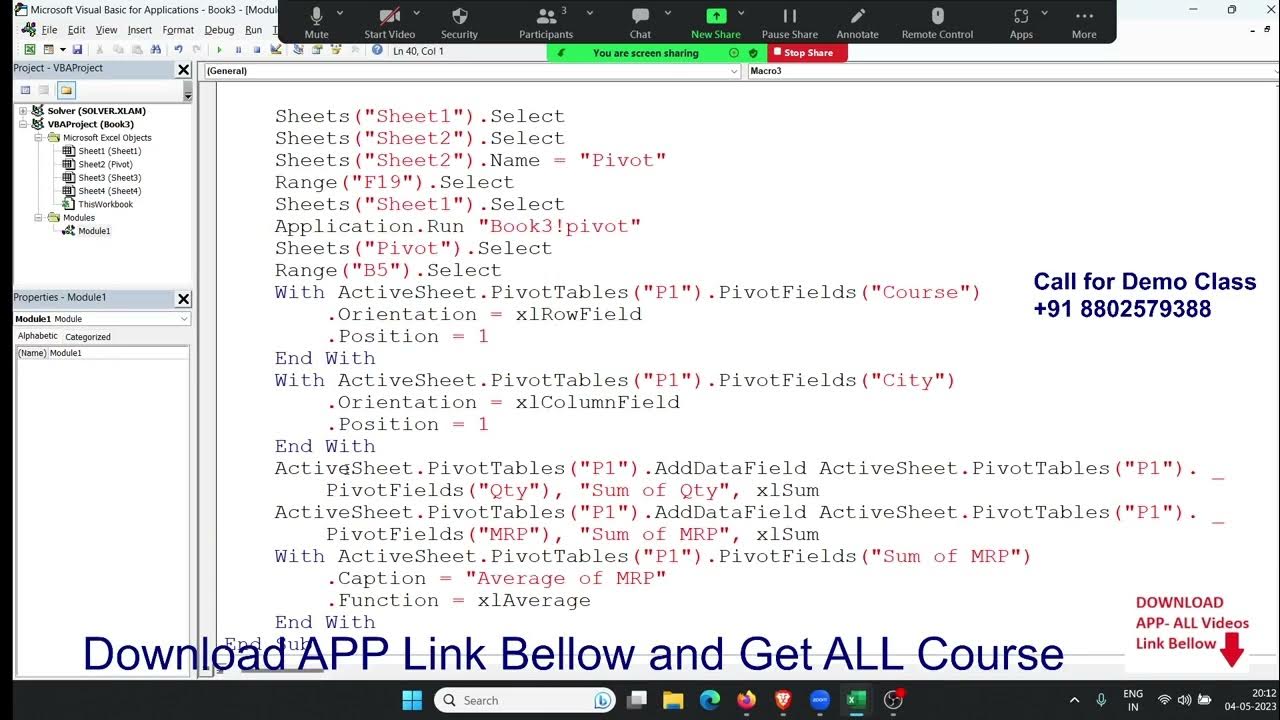 Pivot Table with VBA Coding in Hindi - YouTube