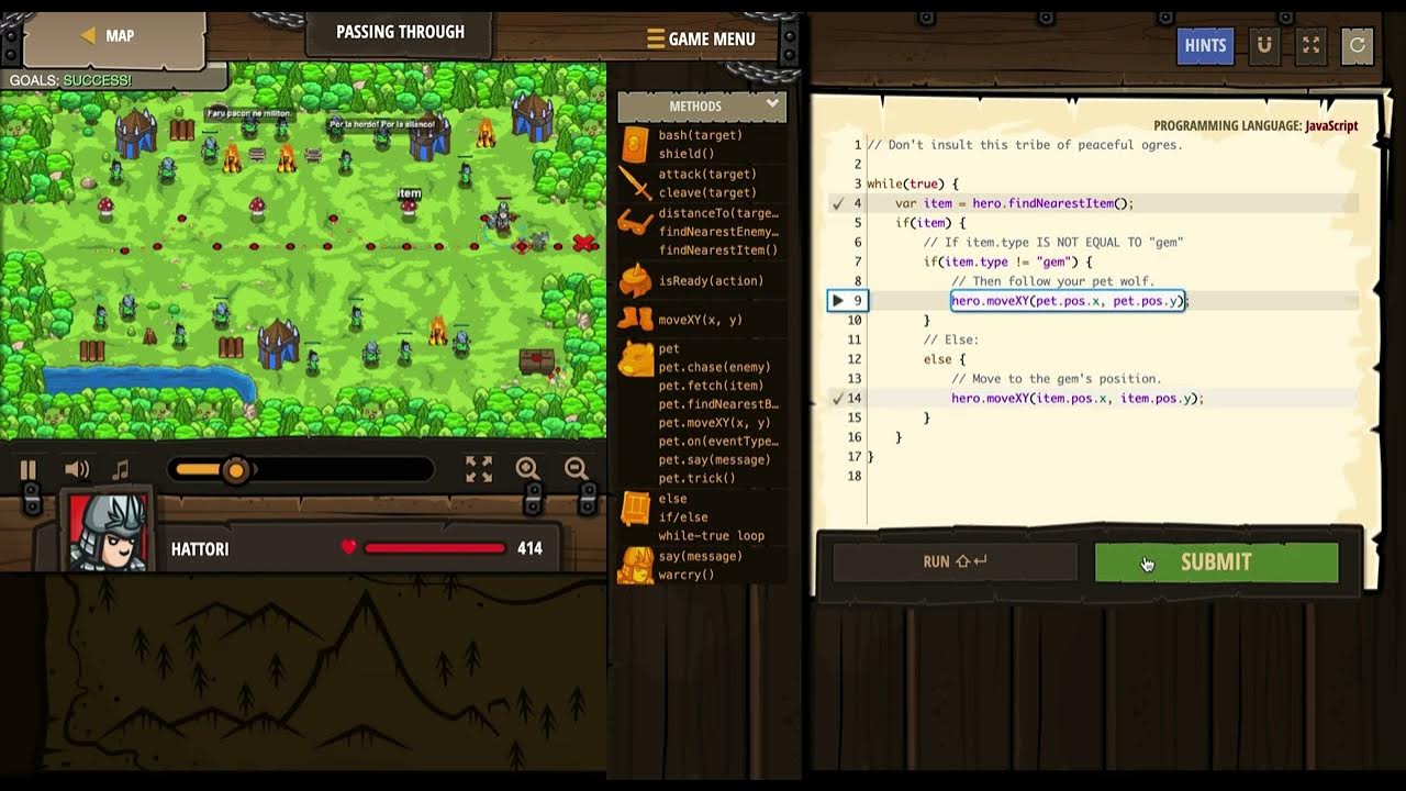 CodeCombat - Passing Through - JavaScript - YouTube