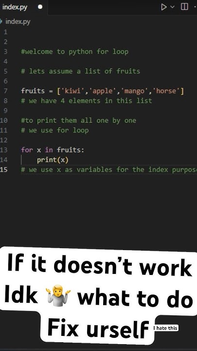 Python - For loop #python #programming #coding #codinglife #wtf #idk #fix #foryou #education # ...