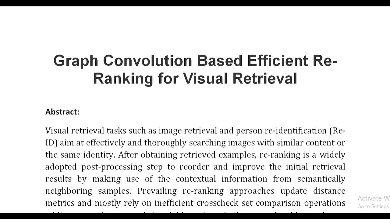 Graph Convolution Based Efficient Re Ranking for Visual Retrieval - YouTube