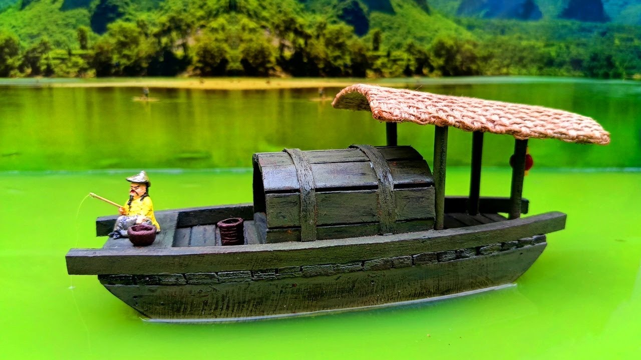 Traditional Chinese Fishing Boat Miniature Craft - YouTube