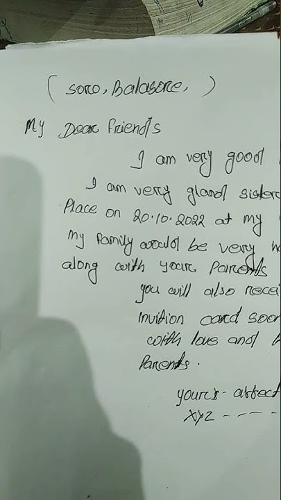Write A Letter To Your Friend Inviting Him To Attend Your Brothers