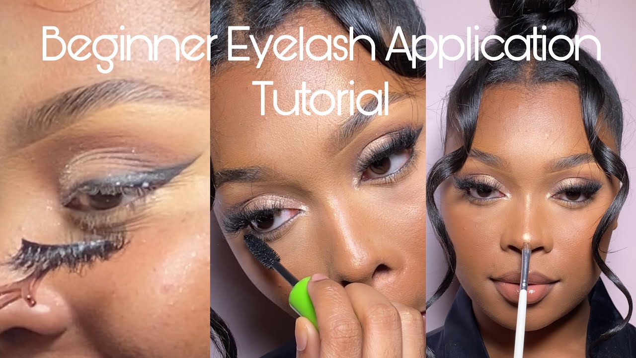 How to Apply False Eyelashes for Beginners - YouTube