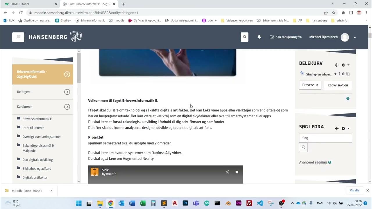 3 Moodle iframe html css - YouTube