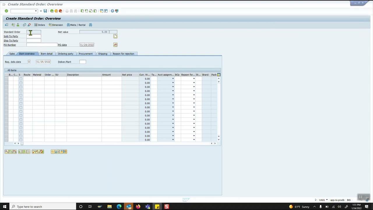 How to Create a Sales Order in SAP VA01 - YouTube