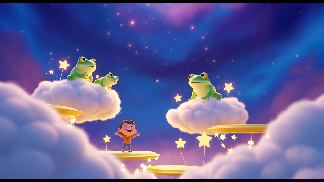 Ten Little Frogs Jump on the Moon | Counting Song & Nursery Rhyme 🐸🌙 ...