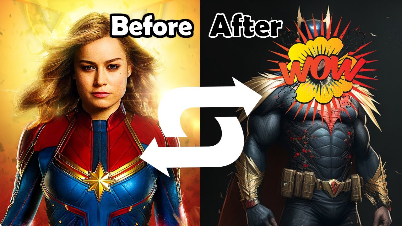 🚀🔥 The Ultimate Superhero Transformation Captain Marvel and Superman's ...