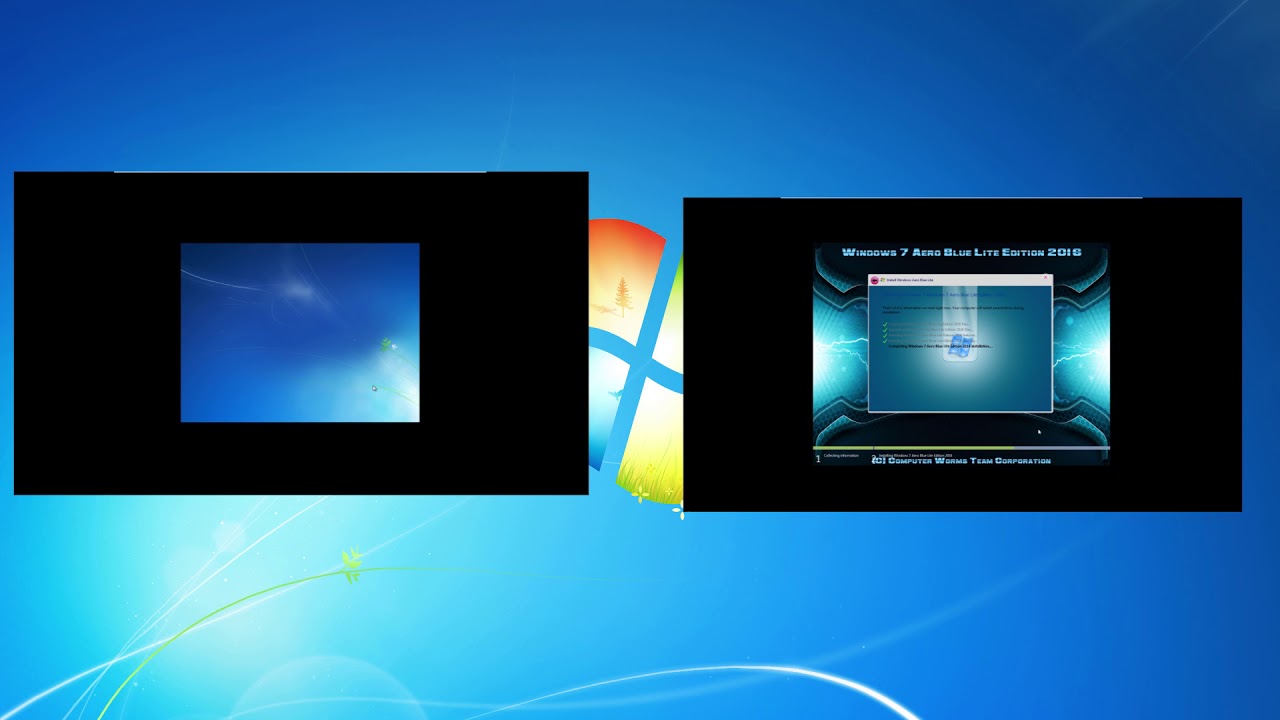 Windows 7 vs Windows 7 Aero Blue Lite Installation Race - YouTube