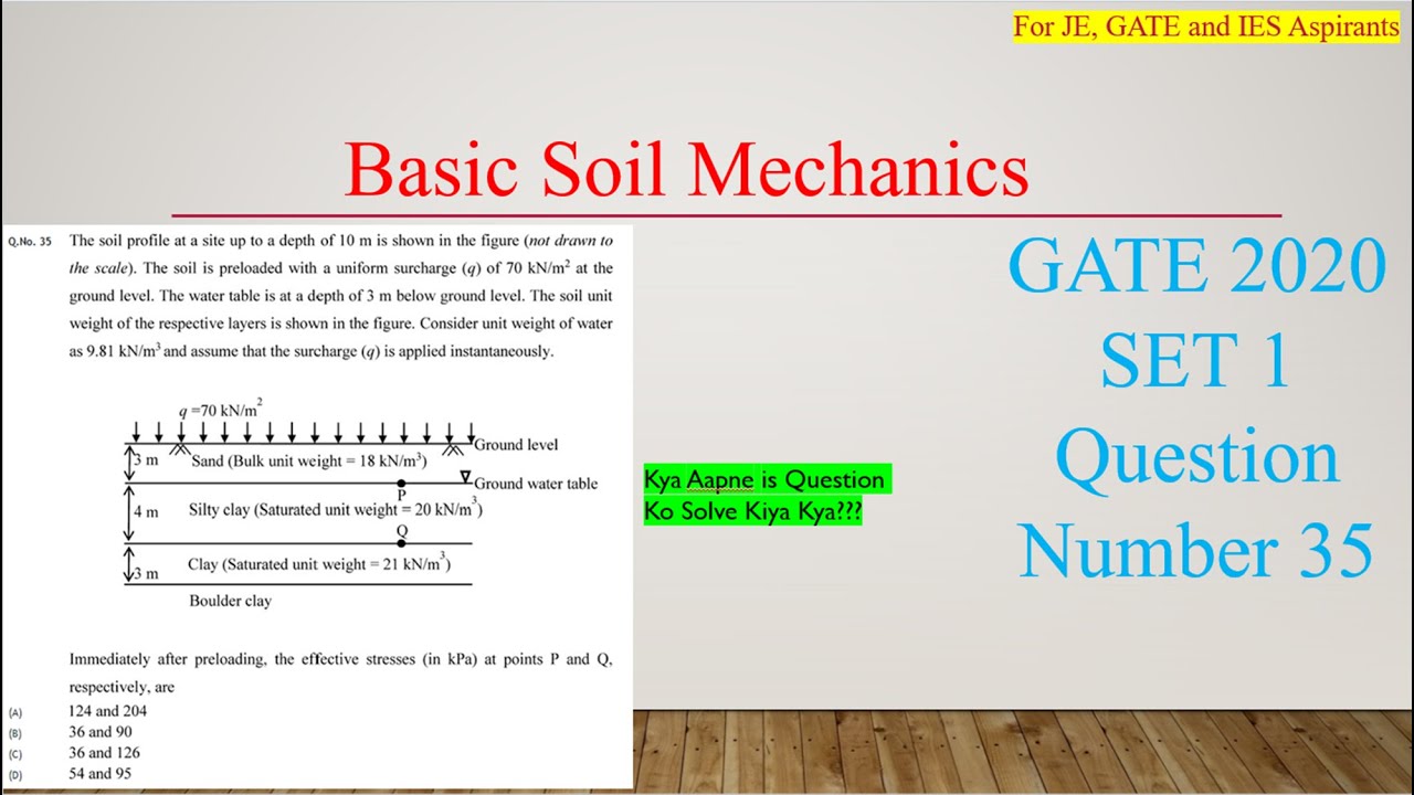 GATE CIVIL 2020 SET 1 QUESTION 35 !! VERTICAL STRESS #gate2022 #gate2024 #gate2024 #gateexam # ...