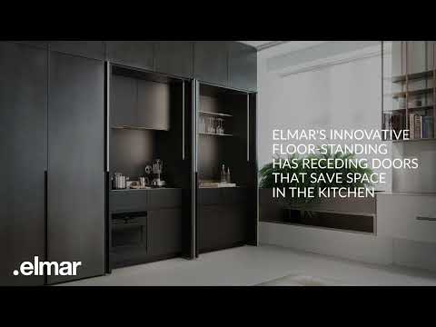 Elmar's innovative floor-standing has receding doors that save space in the kitchen