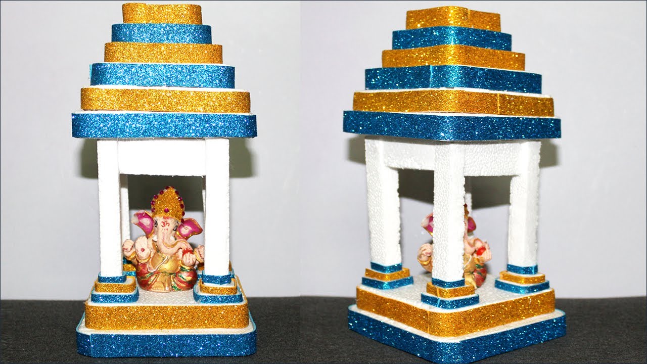 Ganesh Mandapam Making with Thermocol | How to Make ganesh Mandapam for ...