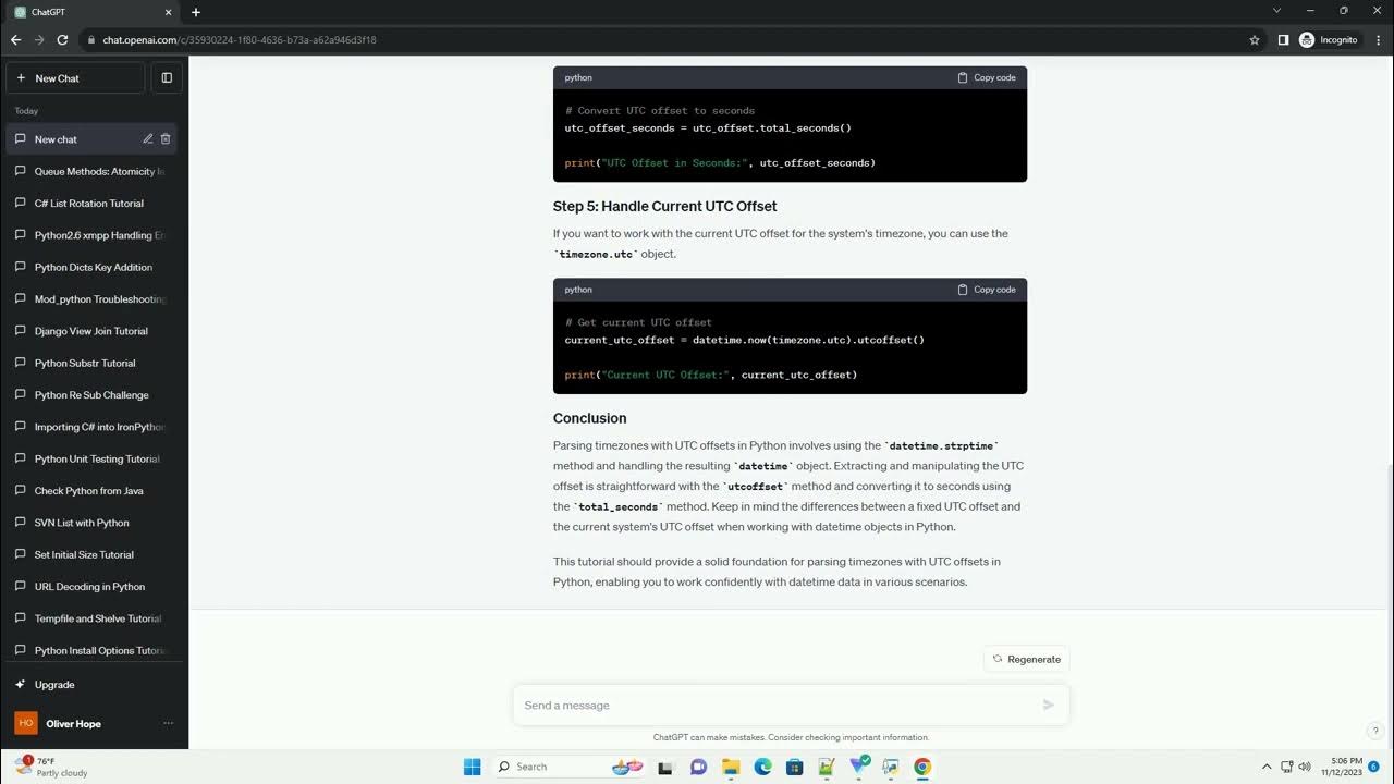 How do I parse timezones with UTC offsets in Python - YouTube