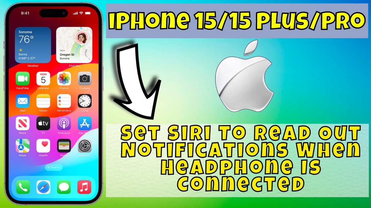 iPhone 15 /Plus/Pro Set Siri To Read Out Notifications When Headphone ...