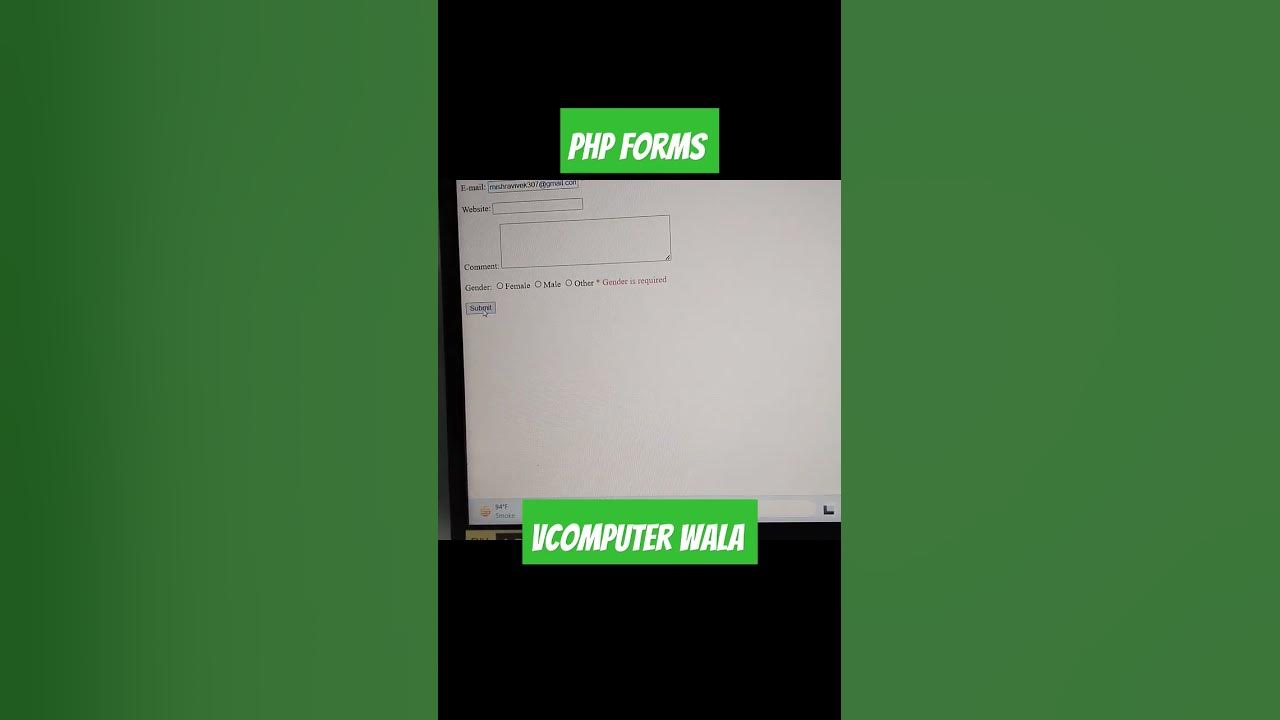 Advance Php Forms Tutorial Php Insert Update Delete Vcomputer Wala Programming Shorts 