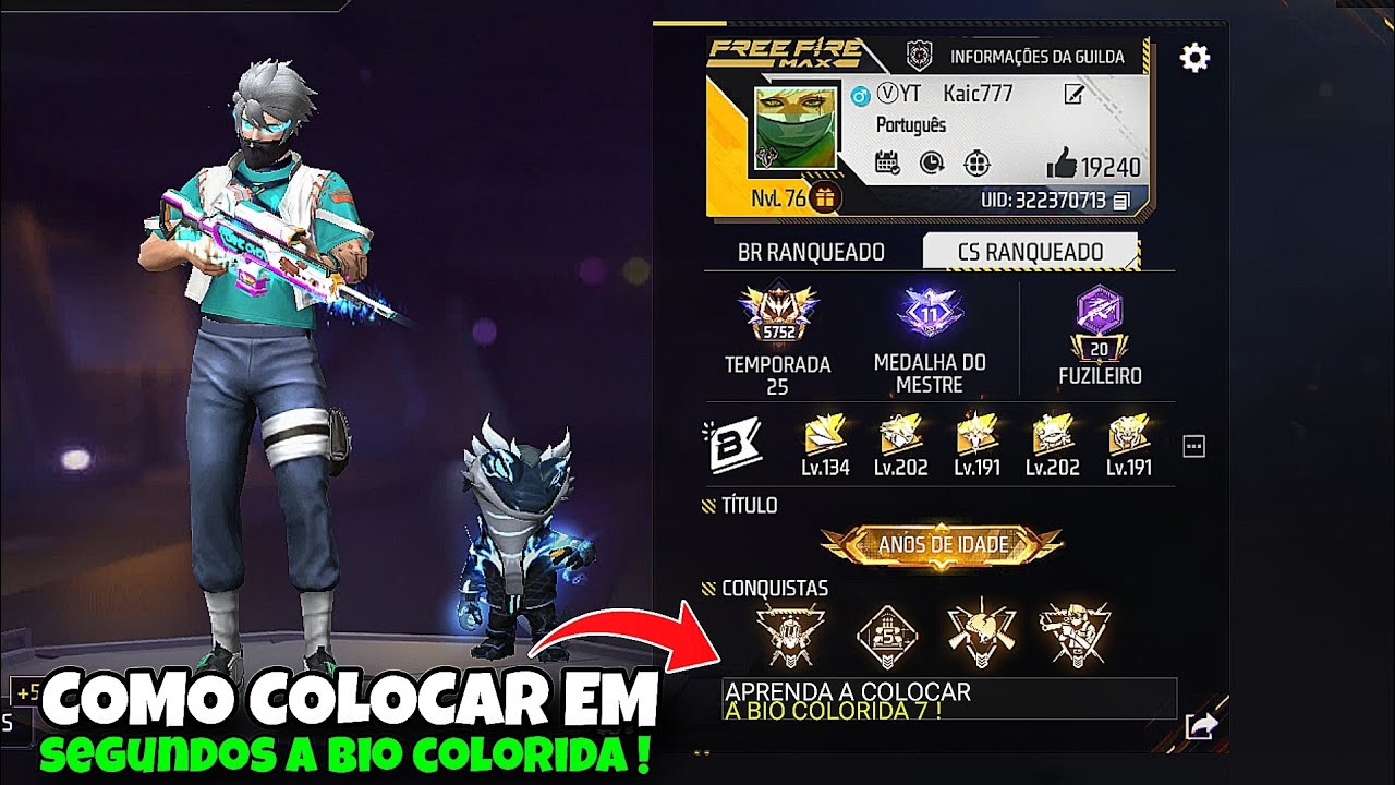 COMO DEIXAR BIO COLORIDA DO FREE FIRE !! COMO DEIXAR PERFIL COLORIDO NO ...