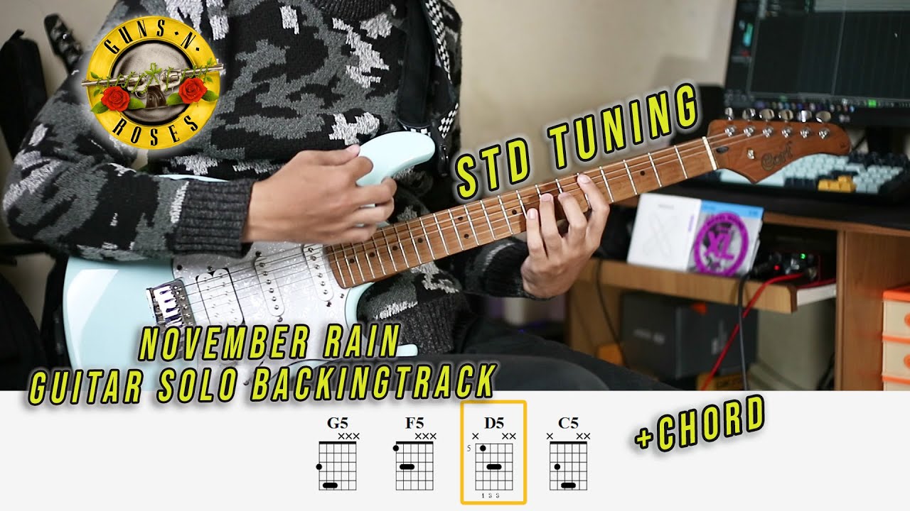 Guns ‘N Roses - November Rain Guitar Solo Backing track ( Std tuning ...