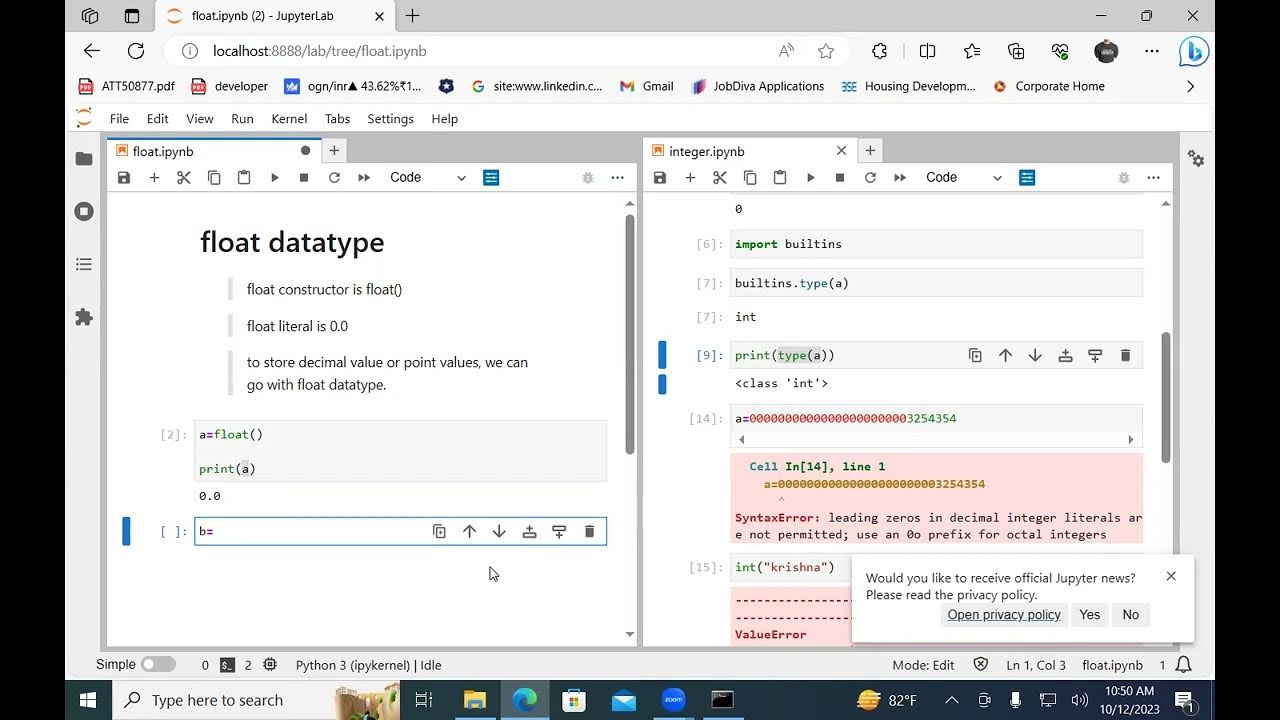 Python float datatype and string datatype introduction part 1 - YouTube