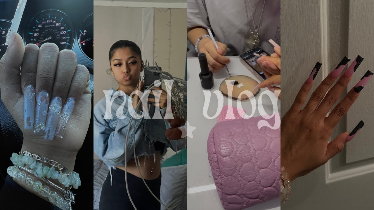 nail vlog: come get our nails done w/us - YouTube