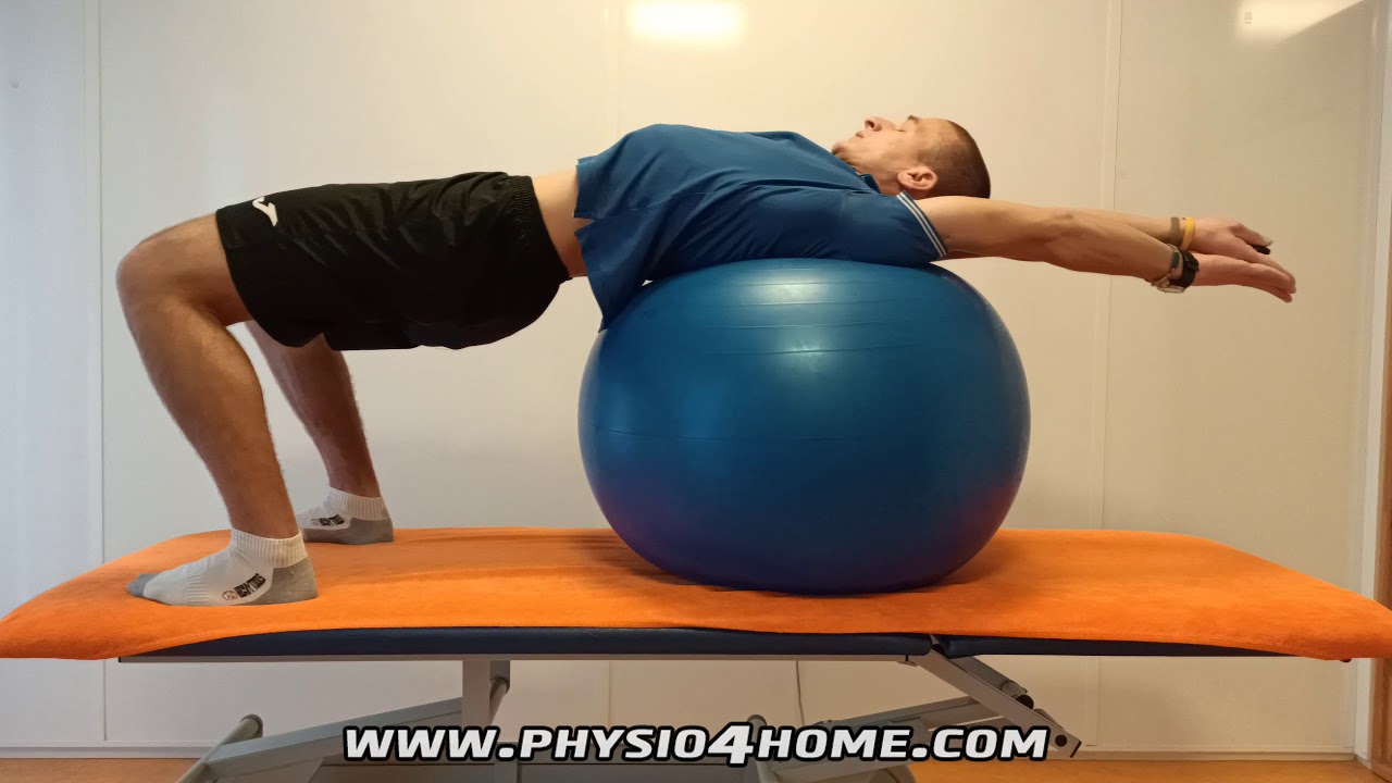 5 - Stretch Thoracic Extension Chest Stretch on Exercise Ball - YouTube