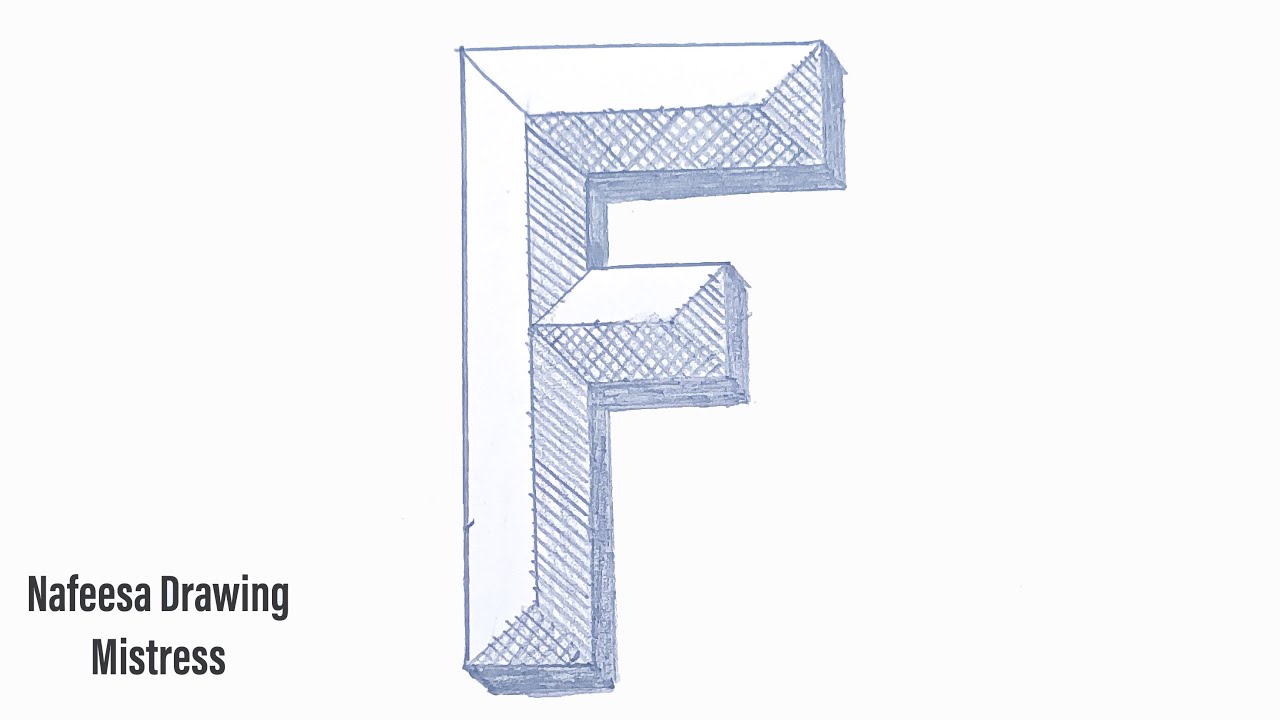 How to Draw 3D Floating Letter "F" | 3D Trick Art on paper | How to ...