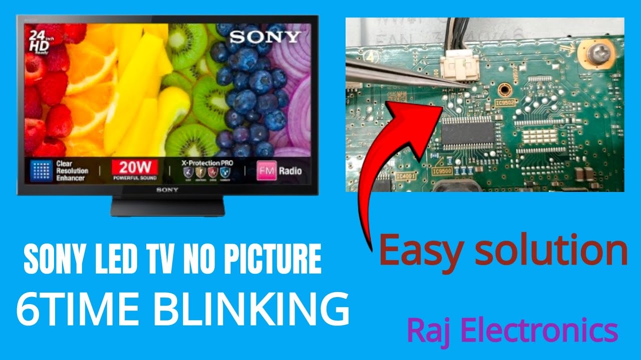 SONY LED TV PICTURE ON OFF / 6 TIME BLINKING - YouTube