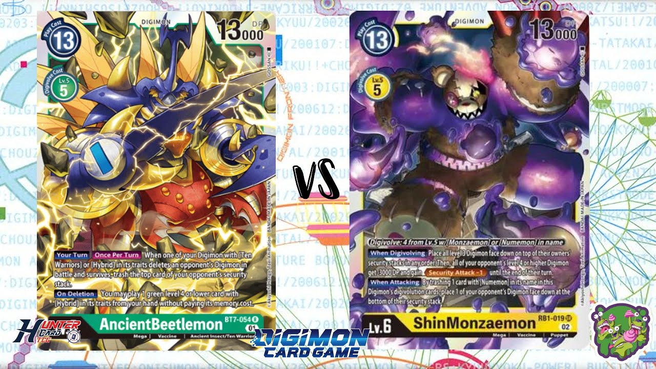 DIGIMON TCG: Local match Hybrid (Green/Red) vs ShinMonzaemon (Black ...