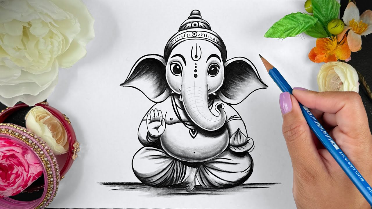 How to Draw Ganesh with Modak Step by Step | Easy Ganesh Chaturthi ...