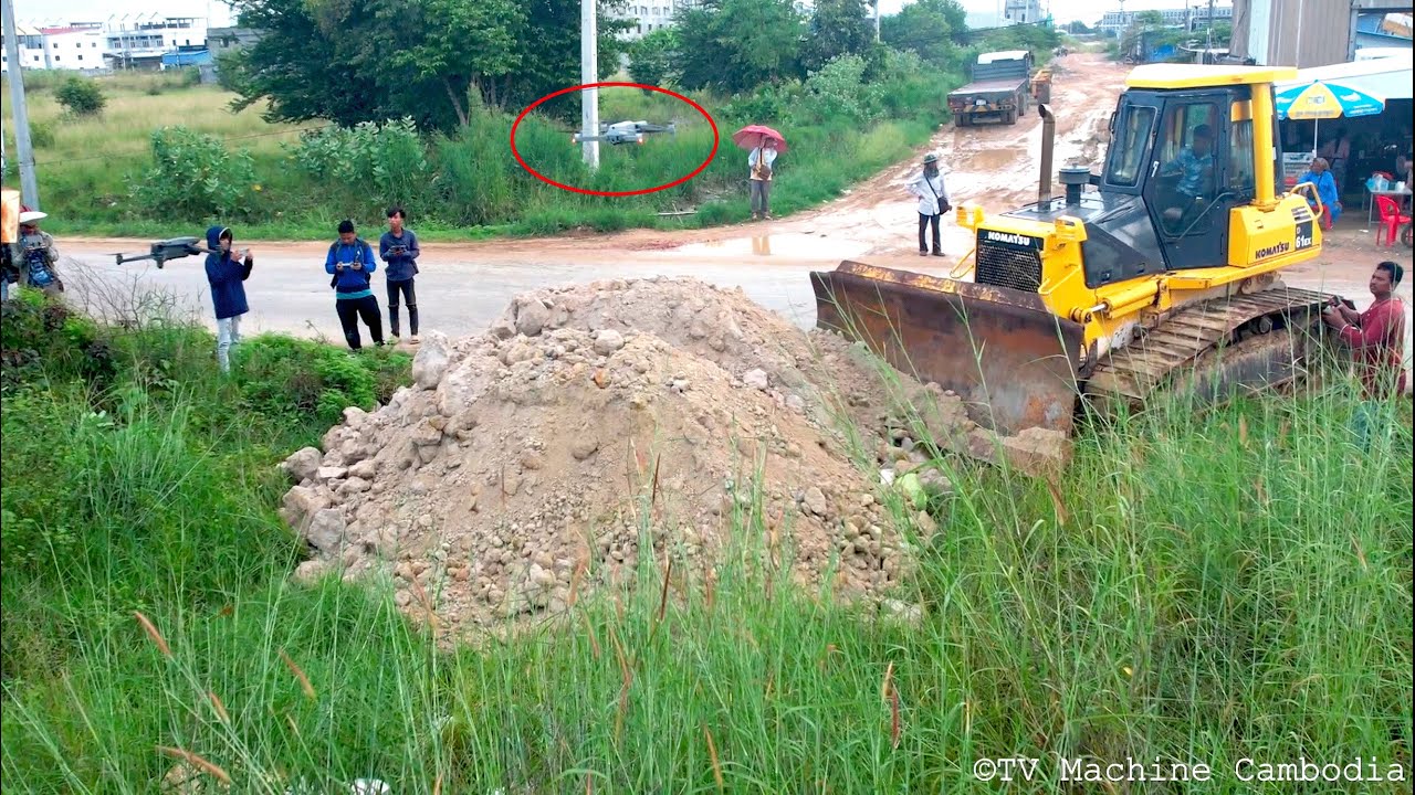 Incredible Operating First Bulldozer Pushing Stone FillingLand_Up ...