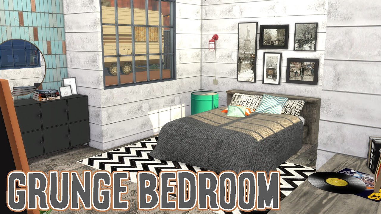 SIMS 4 SPEED BUILD // GRUNGE BEDROOM - YouTube