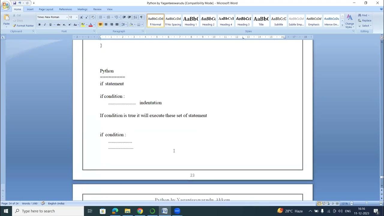 Python Day4: Flow control statements - YouTube