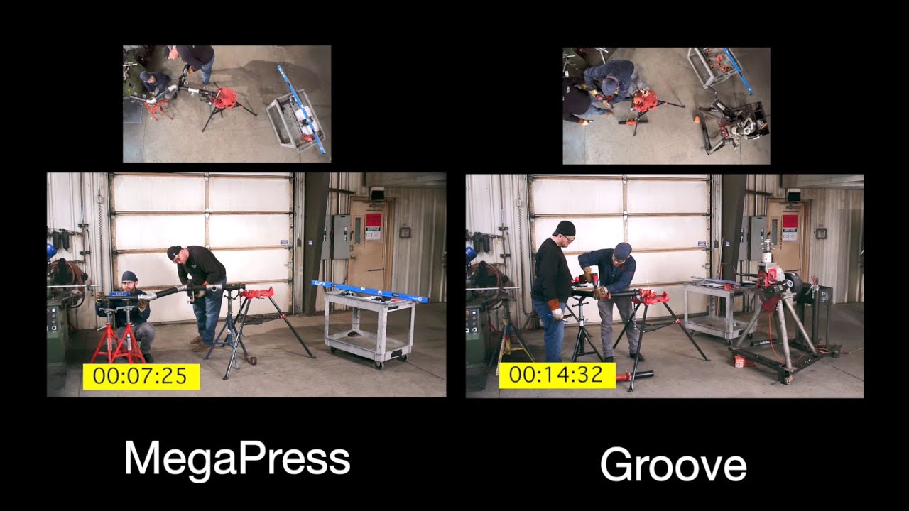 How fast can you install MegaPress fittings vs grooved fittings - YouTube