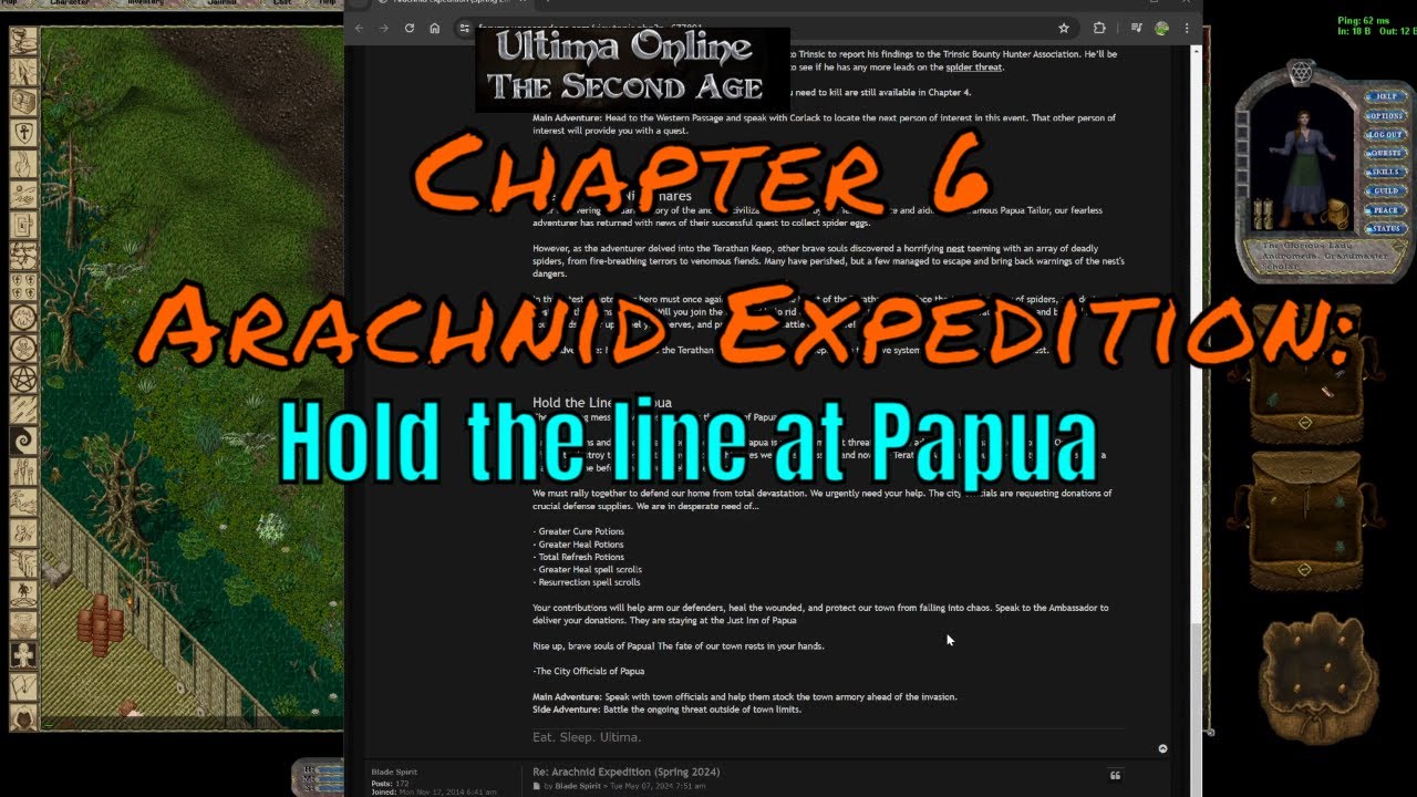 Classic Ultima Online T2A Second Age UOSA Arachnid Expedition: Chapter ...