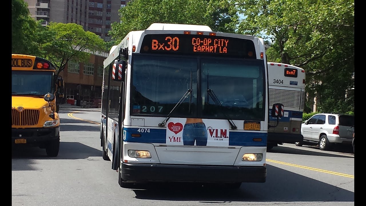 MTA NYC Bus: Co-op-City Bound Orion Vll Hybrid NG [#4074] Bx30 Bus ...